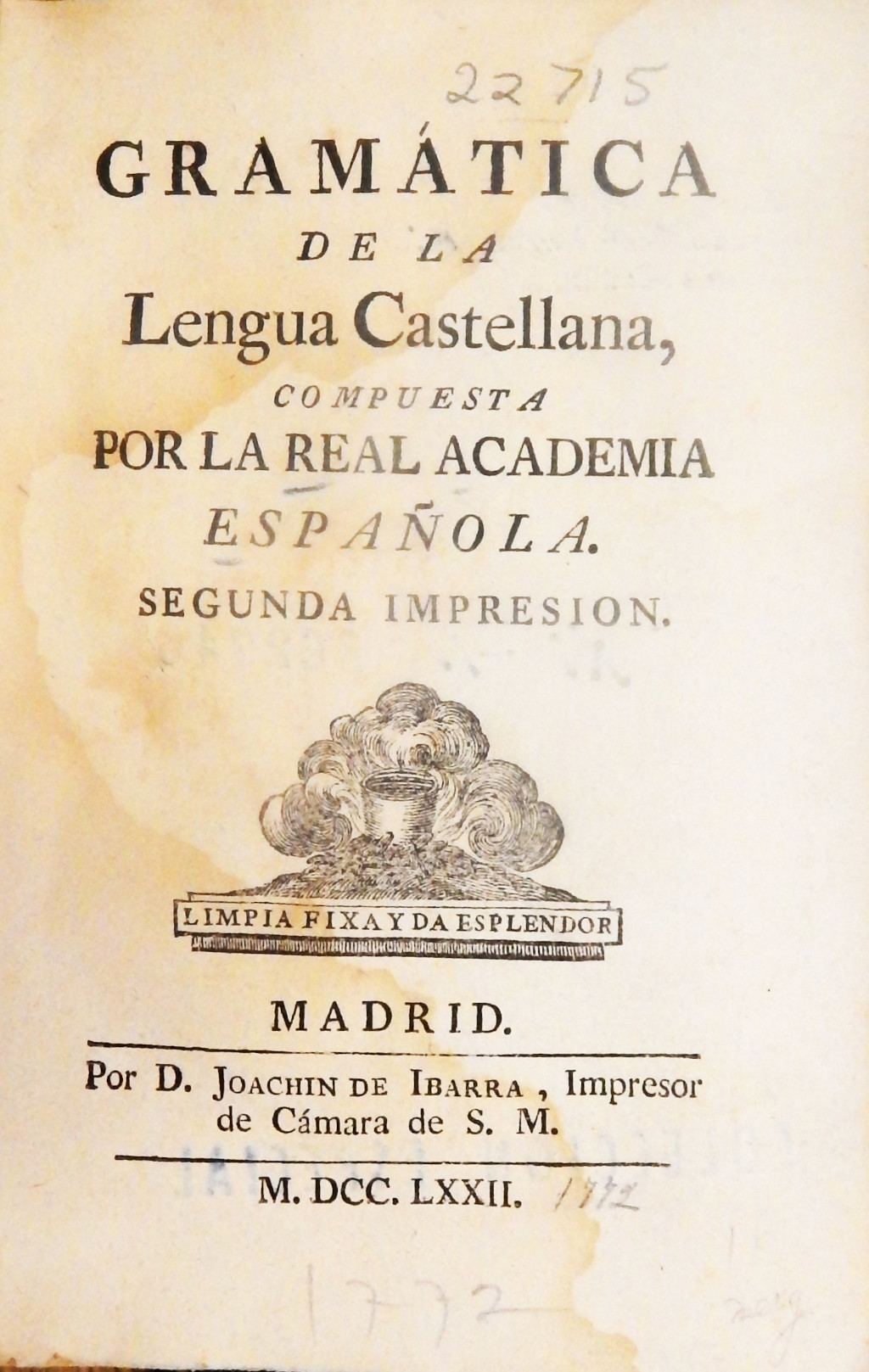 Gramatica de la lengua castellana – Fondo Reservado de la Biblioteca México
