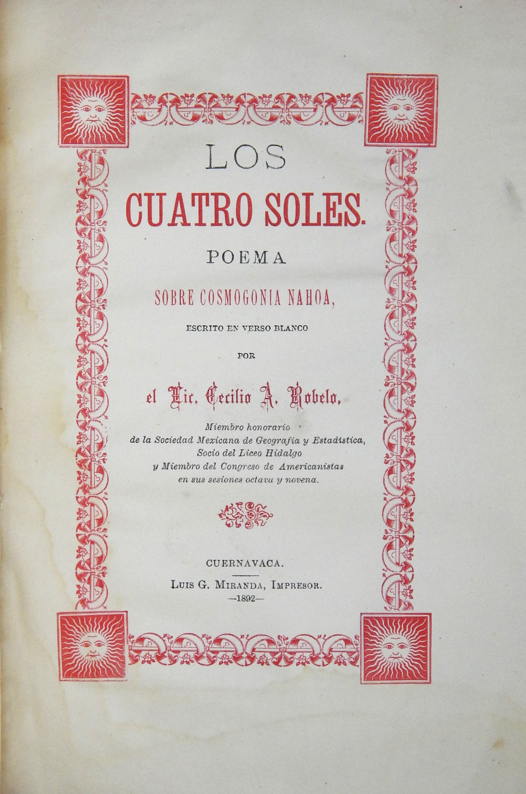 Los cuatro soles – Fondo Reservado de la Biblioteca México