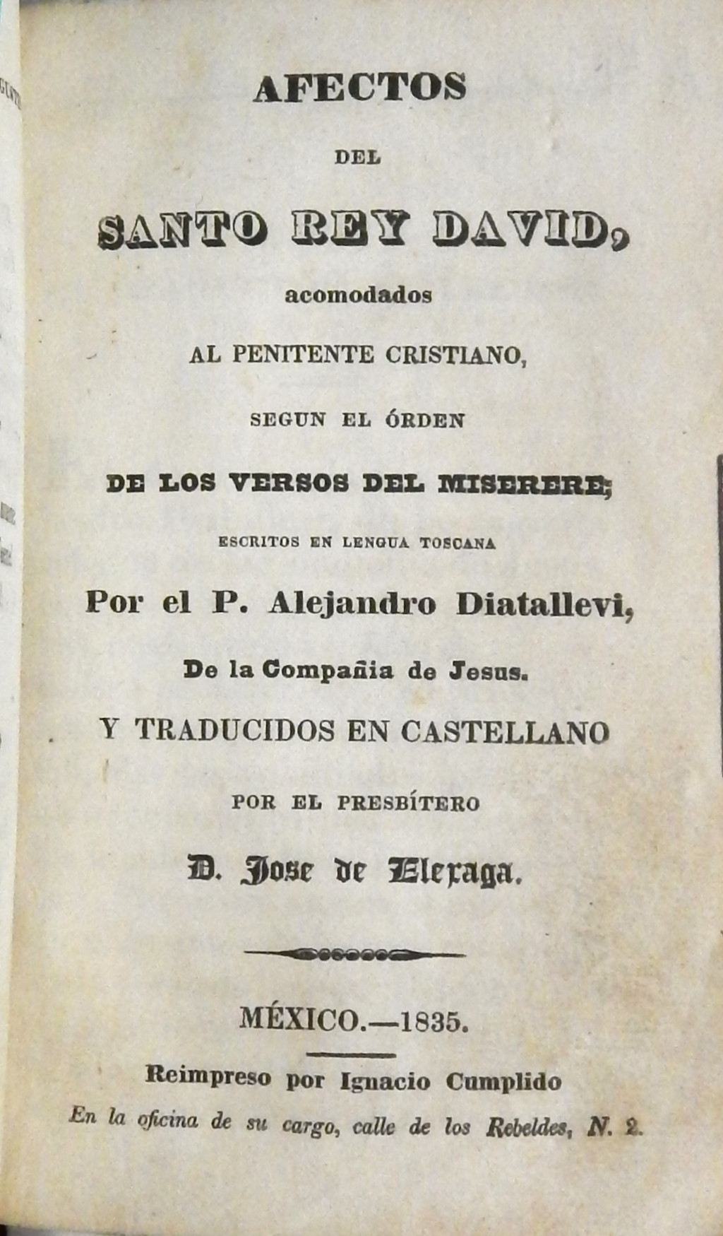 Afectos del Santo Rey David, acomodados al penitente cristiano, según ...