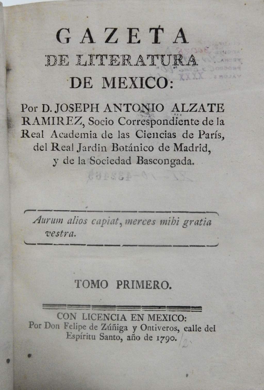 Gazeta de literatura de México – Fondo Reservado de la Biblioteca México